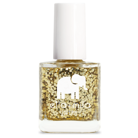 Gold glitter chunks nail polish - G-Old Money - ella+mila